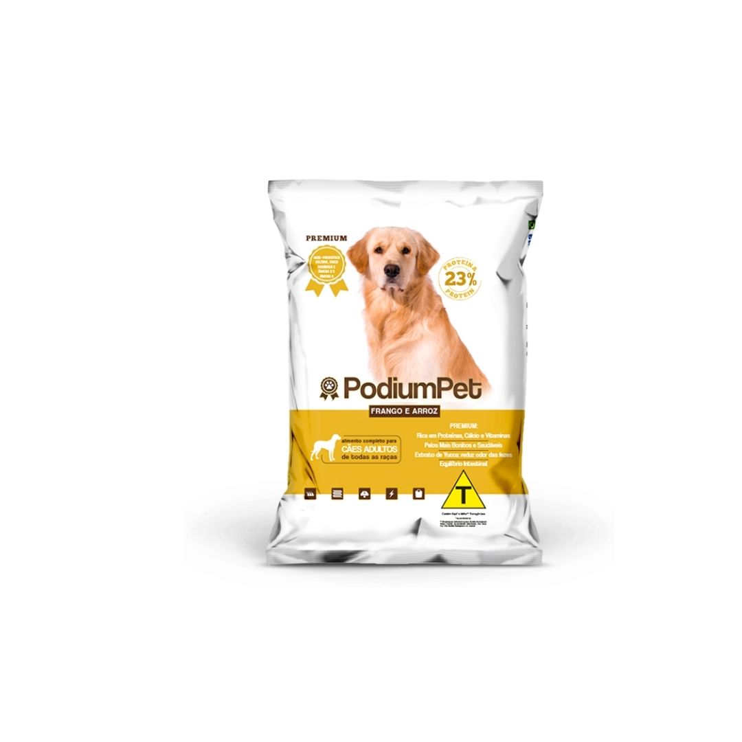 RACAO CAO PODIUM PET FRANGO E ARROZ 10,1KG | Pérola Online