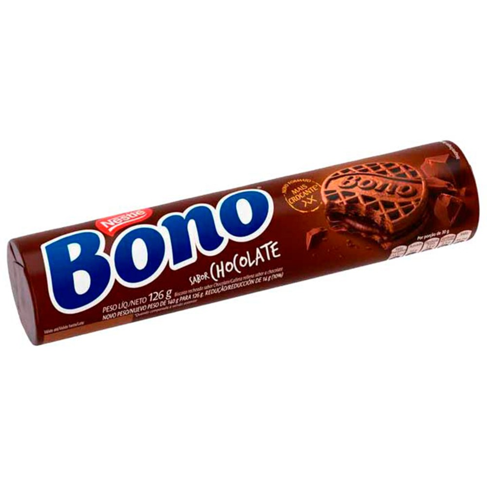 BISCOITO NESTLE BONO RECHEADO CHOCOLATE 126G | Pérola Online