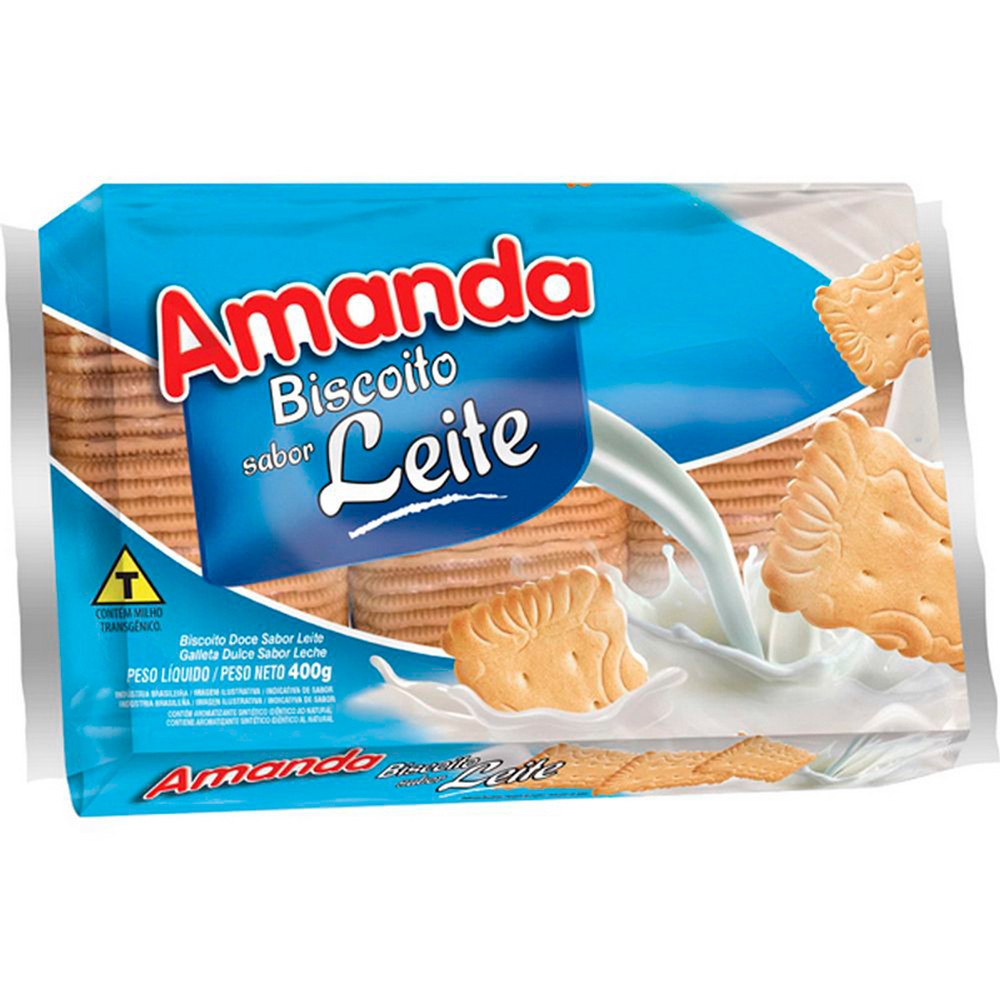 BISCOITO AMANDA LEITE 400 GR | Pérola Online